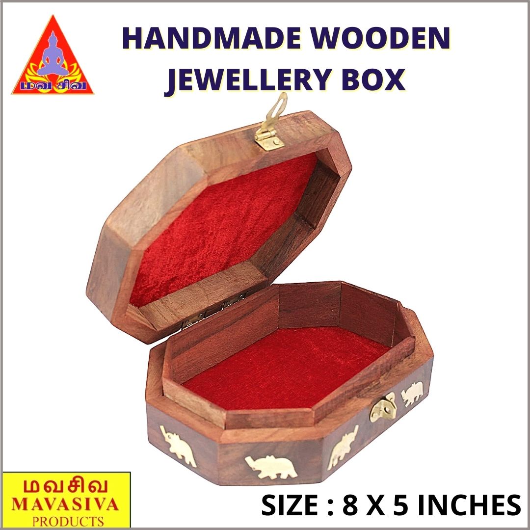 Mavasiva Handmade Wooden Jewellery Box ( 8 x 5 inches ) – MAVASIVA